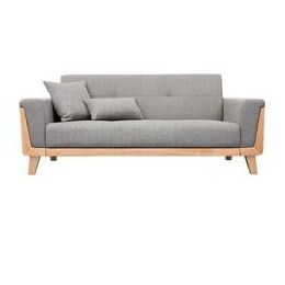 Miliboo Design-Sofa 3 Plätze Hellgrau Holzbeine FJORD