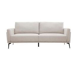 Miliboo Design-Sofa mit Stoff im Samtdesign Beige 3-Sitzer MOSCO