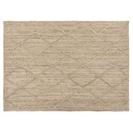 Miliboo Handbestickter Teppich aus Jute mit Rautenmuster 160 x 230 cm naturfarben RAFI