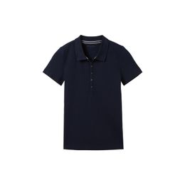 Tom Tailor Damen Basic Poloshirt, blau, Gr. XXL