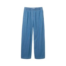 Tom Tailor Mädchen Wide Leg Jeans mit Bio-Baumwolle, blau, Uni, Gr. 140