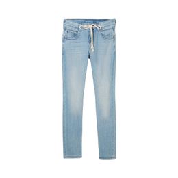 Tom Tailor Damen Tapered Jeans mit recycelter Baumwolle, blau, Uni, Gr. 29/30