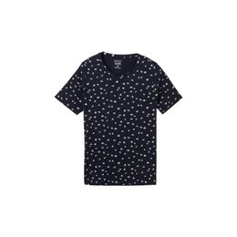 Tom Tailor Damen Plus - T-Shirt mit Print, blau, Print, Gr. 54