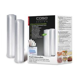 Caso Design - Profi-Folienrollen 20 x 600 cm 2 Stück für Vakuumiersysteme und Sous Vide