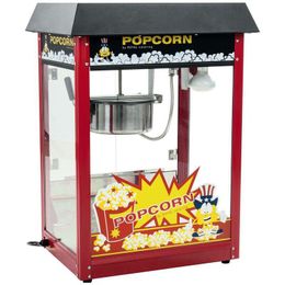 ROYAL CATERING Popcornmaschine Popcornmaker Retro Popcornautomat 1600W 5Kg Dach Schwarz Teflon