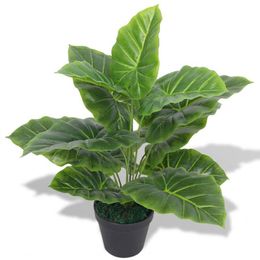 Bonnevie - Künstliche Taro-Pflanze mit Topf 45 cm Grün vidaXL387875