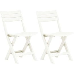 Bonnevie - Klappbare Gartenstühle 2 Stk. Gartensessel Kunststoff Weiß vidaXL