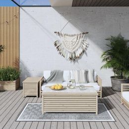 Bonnevie - Outdoor-Teppich,Außenteppich Grau und Weiß 80x150 cm Beidseitig Nutzbar vidaXL