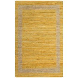 Teppich,Fußmatte Handgefertigt Jute Gelb 120x180 cm vidaXL