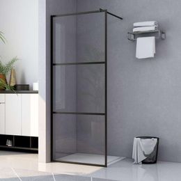 Duschwand für Begehbare Dusche,Duschtrennwand ESG-Klarglas Schwarz 115x195 cm vidaXL