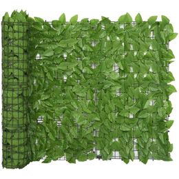 Bonnevie - Balkon-Sichtschutz,Balkonverkleidung mit Grünen Blättern 500x100 cm vidaXL