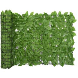 Balkon-Sichtschutz，Balkonverkleidung mit Grünen Blättern 600x75 cm vidaXL