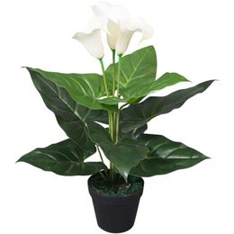 Vidaxl - Künstliche Calla-Lilie mit Topf 45 cm Weiß Weiß