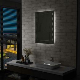 Badezimmer-Wandspiegel Badspiegel mit LEDs 60x80 cm vidaXL
