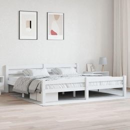 Massivholzbett,Schlafzimmerbett,Doppelbett Weiß Kiefer 200x200 cm vidaXL
