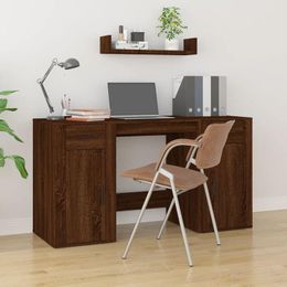 Computertisch,Schreibtisch mit Stauraum Braun Eichen-Optik Holzwerkstoff vidaXL