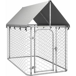 Vidaxl - Outdoor-Hundezwinger mit Dach 200x100x150 cm Silber