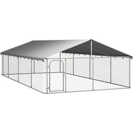 Vidaxl - Outdoor-Hundezwinger mit Dach 600x300x150 cm Silber