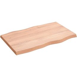 Bonnevie - Tischplatte,Schreibtischplatte 80x50x4 cm Massivholz Eiche Behandelt Baumkante vidaXL