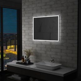 Badezimmer-Wandspiegel Badspiegel mit LEDs 80x60 cm vidaXL