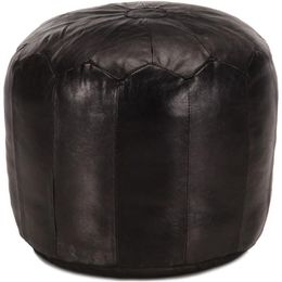 Bonnevie - Pouf Schwarz 40 x 35 cm Echtes Ziegenleder vidaXL87926