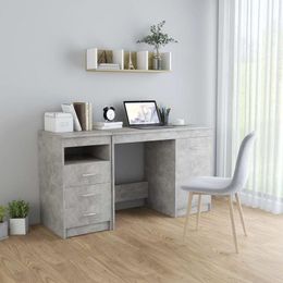 Bonnevie - Computertisch,Schreibtisch Betongrau 140x50x76 cm Holzwerkstoff vidaXL