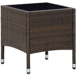 Gartentisch,Terrassentisch Braun 40x40x45 cm Poly Rattan vidaXL