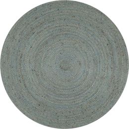 Bonnevie - Teppich,Fußmatte Handgefertigt Jute Rund 120 cm Olivgrün vidaXL