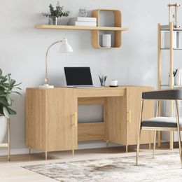 Bonnevie - Computertisch,Schreibtisch Sonoma-Eiche 140x50x75 cm Holzwerkstoff vidaXL
