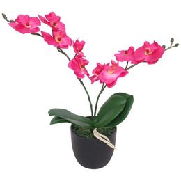 Künstliche Orchidee mit Topf 30 cm Rot vidaXL75983