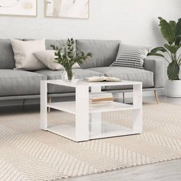 Vidaxl - Couchtisch Hochglanz-Weiß 59,5x59,5x40 cm Holzwerkstoff Weiß