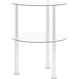 Bonnevie - Beistelltisch,Kaffeetisch mit 2 Ablagen Transparent 38 cm Hartglas vidaXL