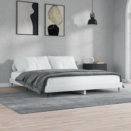 Bettgestell,Schlafzimmerbett Hochglanz-Weiß 200x200 cm Holzwerkstoff vidaXL