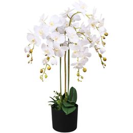 Vidaxl - Künstliche Orchidee mit Topf 75 cm Weiß Weiß