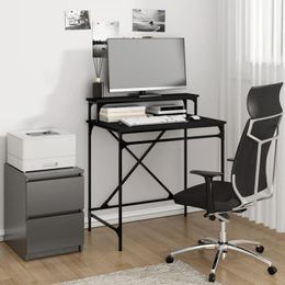 Bonnevie - Computertisch,Schreibtisch Schwarz 80x50x90 cm Holzwerkstoff und Eisen vidaXL