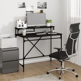 Computertisch,Schreibtisch Schwarz 100x50x90 cm Holzwerkstoff und Eisen vidaXL
