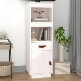 Highboard,Kommode Weiß 34x40x108,5 cm Massivholz Kiefer vidaXL