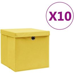 Bonnevie - Aufbewahrungsboxen mit Deckeln 10 Stk. 28x28x28 cm Gelb vidaXL97987