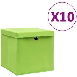 Vidaxl - Aufbewahrungsboxen mit Deckeln 10 Stk. 28x28x28 cm Grün Grün