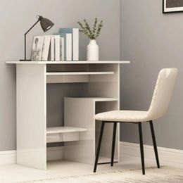 Computertisch,Schreibtisch Hochglanz-Weiß 80x45x74 cm Holzwerkstoff vidaXL