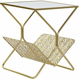 Metallspiegel Metallspiegelhalter 45x45x55 Gold Mirror Metall Material Mehrfarbige Farbfamilie Carrieau, Vorspeise und Toutdetails