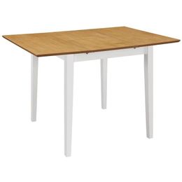 MAISONCHIC Ausziehbarer Esstisch Tisch für Wohnzimmer, Küche, Esszimmer Weiß (80-120)x80x74 cm mdf DE23723