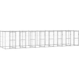 Outdoor-Hundezwinger,Hundekäfig mit Überdachung Verzinkter Stahl 19,36 m² vidaXL