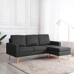 MAISONCHIC 3-Sitzer-Sofa Loungesofa Couch Modern mit Hocker Dunkelgrau Stoff DE60247