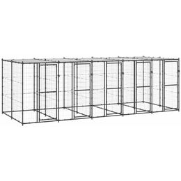 Outdoor-Hundezwinger,Hundekäfig Stahl mit Überdachung 12,1 m² vidaXL