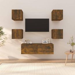 Bonnevie - TV-Wandschrank TV-Schrank -Set Räuchereiche Holzwerkstoff vidaXL