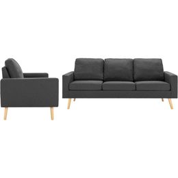 MAISONCHIC 2-tlg. Sofagarnitur Sofa Loungesofa Couch Modern Stoff Dunkelgrau DE84586