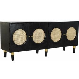 Ratan Buffet Griff 150x40x65 Schwarzer Ratan -Handle Multikolor -Material -Familienfarben und tv -Möbeldetails