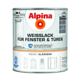 Alpina - Weißlack für Fenster & Türen 2 l weiß glänzend Fensterlack Türenlack