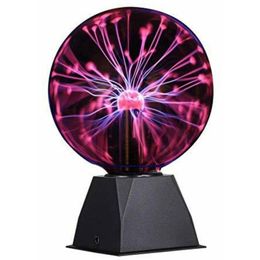 Goeco - 6 Zoll Magische Plasmakugel, Globe Sphere Light Berührungs- und Schallempfindliche Plasma Ball Elektrostatische Kugel, 220V, Rotlicht